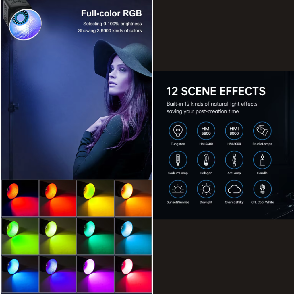 NANTU-150W RGB POWERFUL POCKET COB LIGHT FOR for Content Creators ...